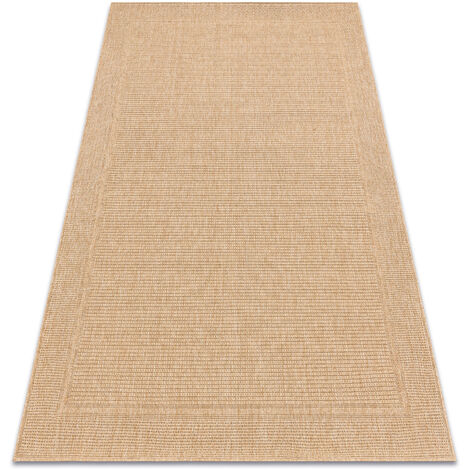 Carpet TIMO 5979 SISAL outdoor frame dark beige grey 200x290 cm