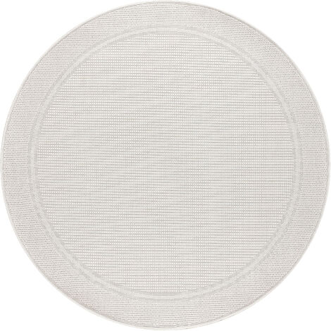 Carpet TIMO 5979 circle SISAL outdoor frame white white round 120 cm