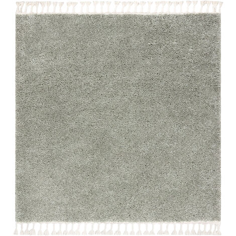 Carpet BERBER square 9000 green Fringe Berber Moroccan shaggy green ...