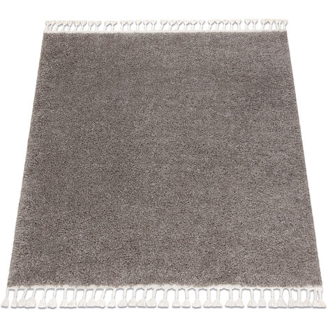 Carpet BERBER square 9000 brown Fringe Berber Moroccan shaggy brown ...