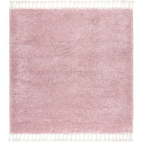 Carpet BERBER square 9000 pink Fringe Berber Moroccan shaggy pink ...