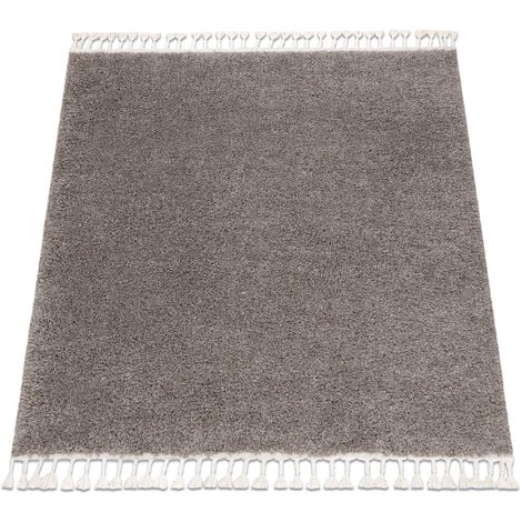 Carpet BERBER square 9000 brown Fringe Berber Moroccan shaggy brown ...