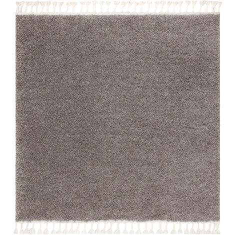 Carpet BERBER square 9000 brown Fringe Berber Moroccan shaggy brown ...