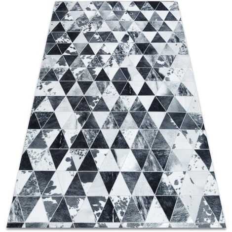 Carpet PATCHWORK 21722 grey - Cowhide, Triangles grey 160x230 cm