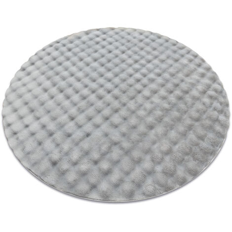 Carpet BUBBLE circle silver 21 IMITATION OF RABBIT FUR 3D structural ...