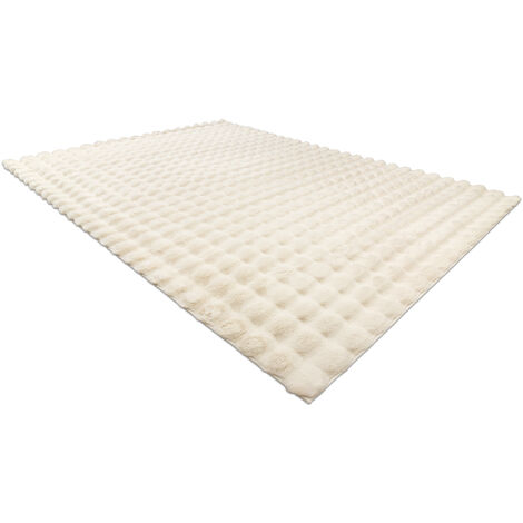 Carpet BUBBLE ivory 12 IMITATION OF RABBIT FUR 3D structural beige ...