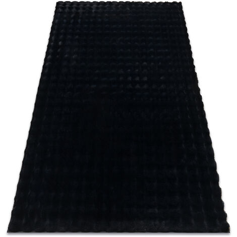 Carpet BUBBLE black 25 IMITATION OF RABBIT FUR 3D structural black ...