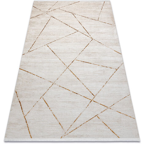 Modern carpet DUKE 51557 cream / gold - Geometric, structured, very ...