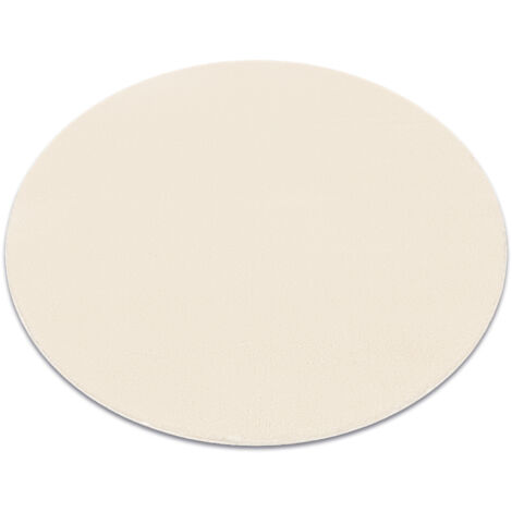 Modern washing carpet LINDO circle cream, anti-slip, shaggy beige round ...