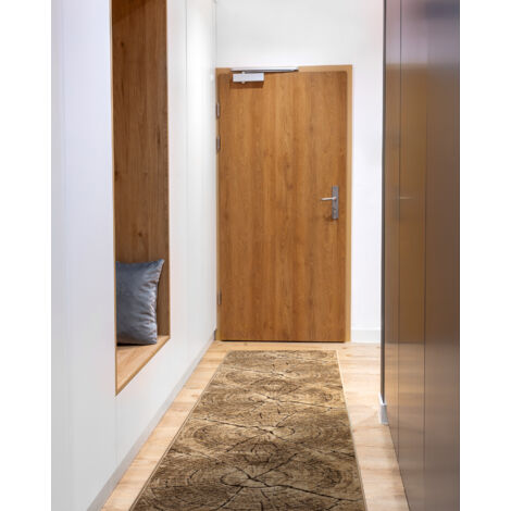Runner KARMEL Tronko Tree wood nut 60 cm beige 60x500 cm