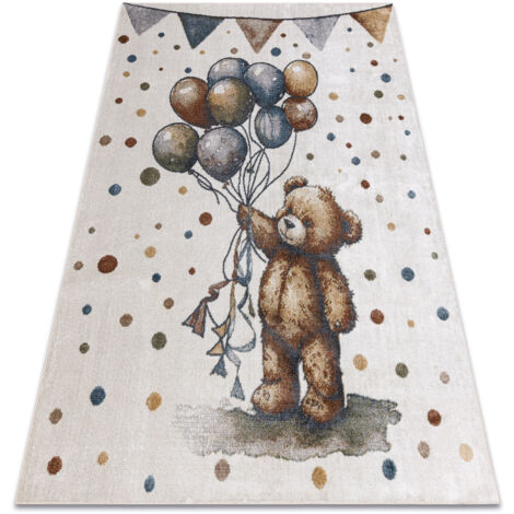 Carpet BONO 9614 Bear, balloons cream / light grey multicolour 280x370 cm
