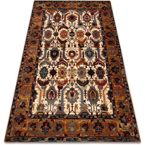 Wool carpet SUPERIOR OMAN oriental frame red multicolour 200x300 cm