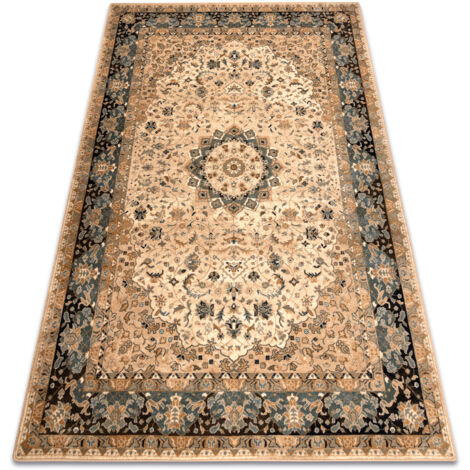 Wool carpet OMEGA Adagio Vintage, rosette cognac beige 170x235 cm