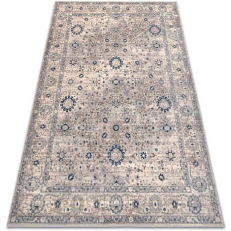 Carpet Wool NAIN Ornament, frame 7586/51635 beige / blue beige 80x150 cm