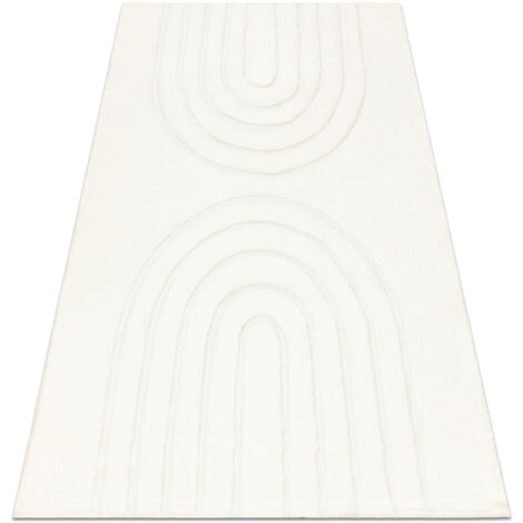 CURVY white 11 Arches washable rug, structured, embossed, plush white ...