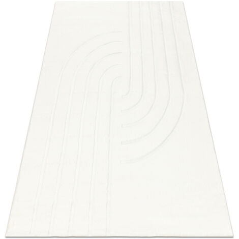 CURVY white 11 Curves washable rug, structured, embossed, plush white ...