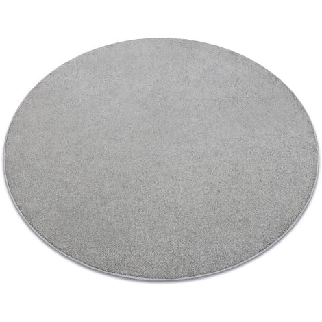 Carpet, round CASHMERE grey 108 plain grey round 200 cm