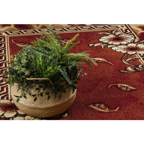 Carpet BCF Morad TRIO flowers, leaves classic - claret red 60x110 cm