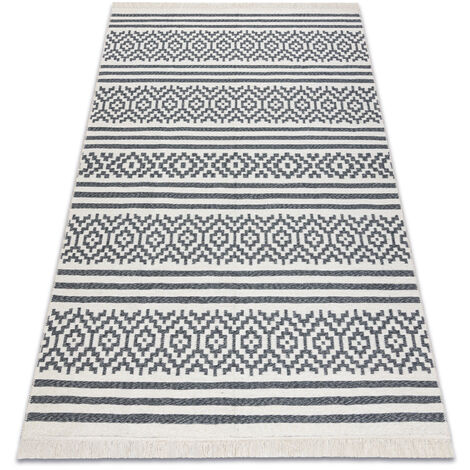 Carpet TWIN 22996 geometric, stripes cotton, double-sided, Ecological ...