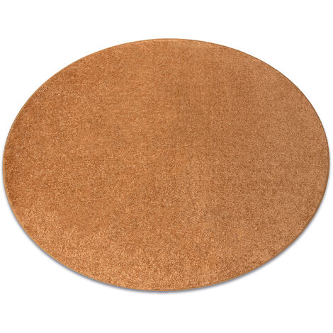 Carpet, round SANTA FE gold 42 plain, flat, one colour yellow round 133 cm