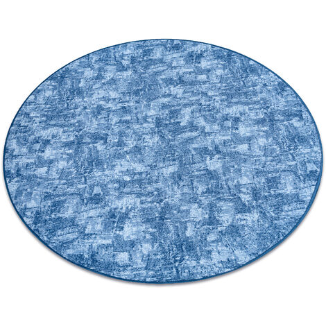 Carpet, round SOLID blue 70 CONCRETE blue round 170 cm