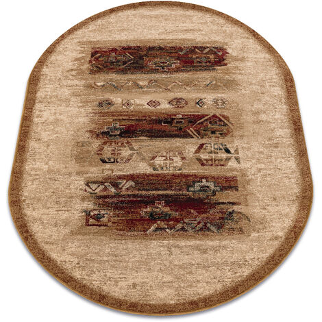 Wool carpet OMEGA oval MODENA light ruby beige 200x300 cm