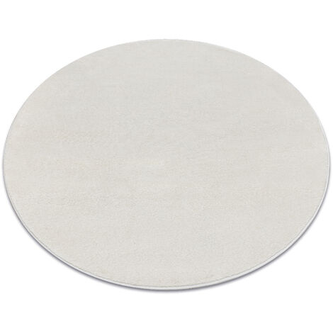 Carpet SOFTY circle plain, one colour cream beige round 150 cm