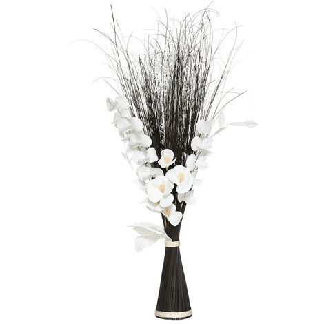 Fagot de Fleurs et Tiges Séchées Blanc et Noir D. 36 x H. 100 cm - Atmosphera