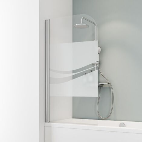 Schulte Duschwand für Badewanne 1-teilig schwenkbar - 80 x 140 cm, Glas ...