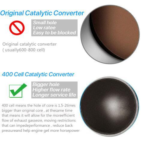 Convertidor catalítico de tres vías Diámetro 3'' Diámetro 11'' Longitud ...