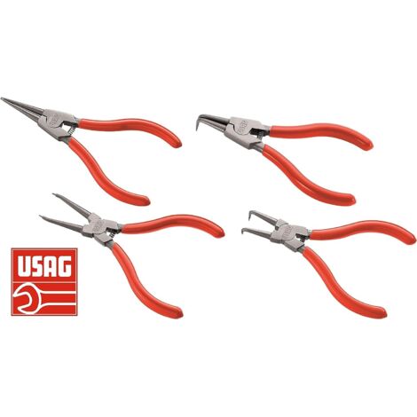 USAG 127 C/SE4 KIT SERIE 4 PINZE PER FERMI ANELLI ELASTICI SEEGER ...