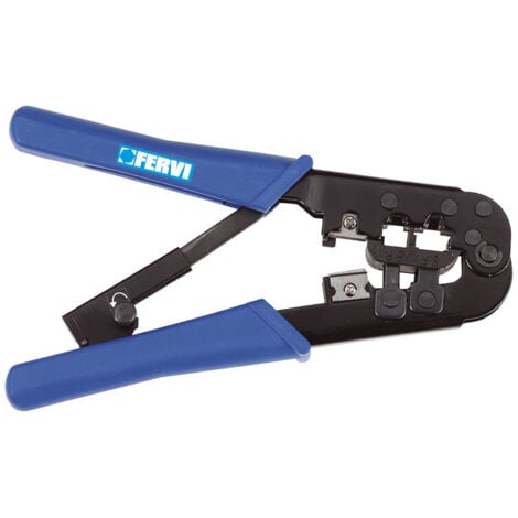 FERVI 0628 PINZA CRIMPARE CRIMPATRICE PER CONNETTORI RJ-11 RJ-12 RJ-45 PLUG RETE