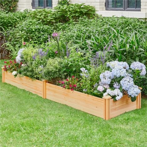 Yaheetech Carré Potager en Bois Bac Potager Surélevé Potager Extérieur ...