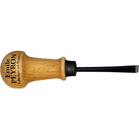Gouge de sculpteur plate droite 10 mm - Manche bois - EMILE PEYRON - 116P