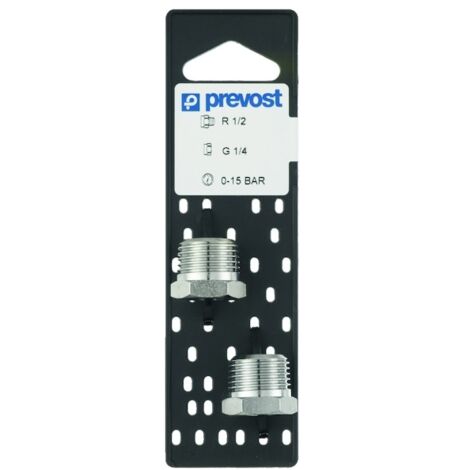 Réduction filetées PREVOST Mâle conique (R 1/2)/ femelle cylindrique (G 3/8) - La paire - A4 1238P2