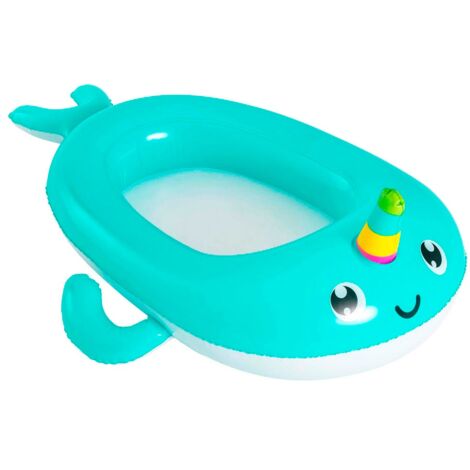 Flotador de unicornio para 3-6 años turquesa infantil de PVC de 118x89 cm