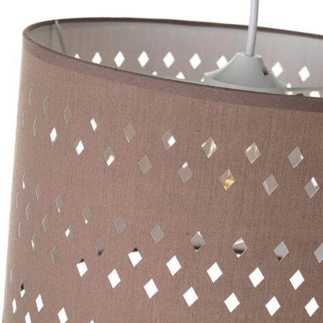 Lámpara de techo tallada con rombos contemporánea de algodón y PVC ...