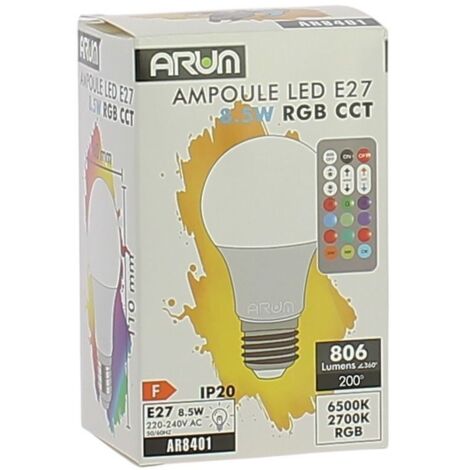 Bombilla LED RGB E27 Blanco Cálido y Blanco Frío con Control Remoto Eq 60W