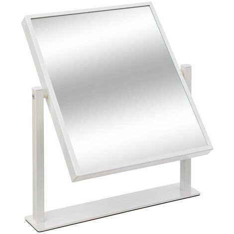 Espejo rectangular blanco sobre base - 5five
