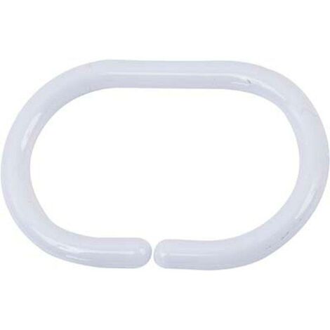 Juego de 12 anillos de ducha pp - blanco - Tendance
