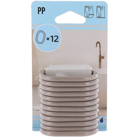 Juego de 12 anillos de ducha pp - taupe - Tendance