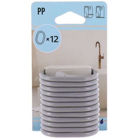 Juego de 12 anillos de ducha pp - gris perla - Tendance