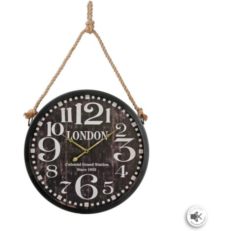 Reloj negro para colgar - metal D. 52 cm - Atmosphera créateur d'intérieur