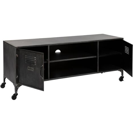 Mueble de TV «Sevin» - metal - gris 56 x 140 cm - Atmosphera créateur d ...