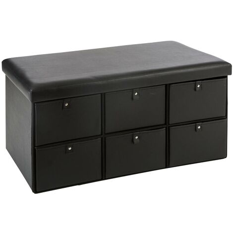 Puff plegable doble con cajones - Atmosphera créateur d'intérieur