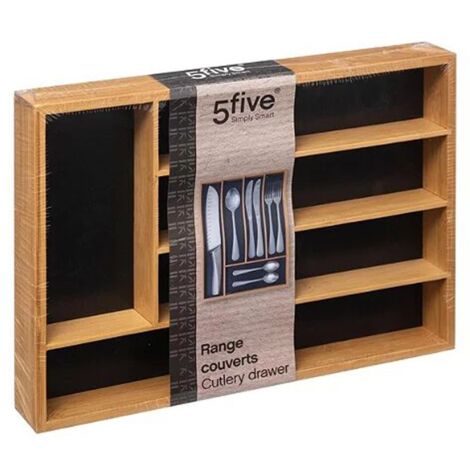 5five - cubertero bambú negro 5 compartimentos