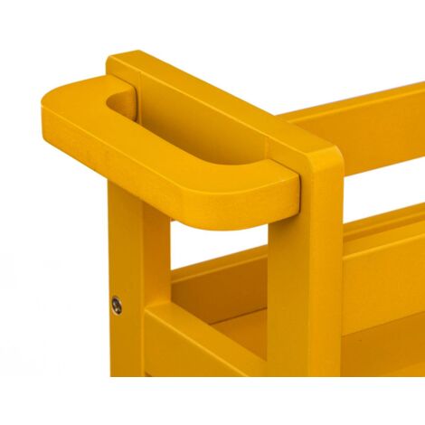 5five - colorama carro de 3 niveles con ruedas amarillo mostaza