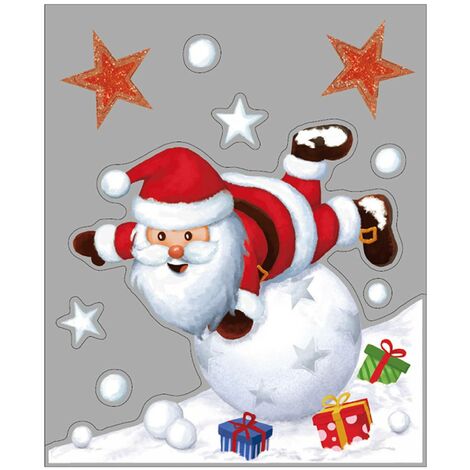 Sticker Weihnachtsmann Glitter 2 Sortimente 29x35cm - Stehender ...