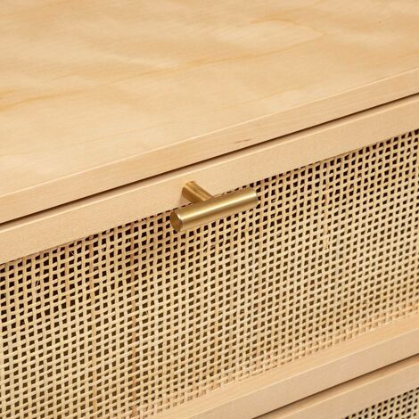 Kommode Rayo Metall & Birke - 120x40cm - 6 Schubladen