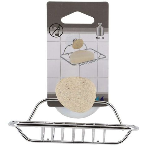 Seifenschale aus metall auf 1 saugnapf 1 deko - kieselstein - Tendance